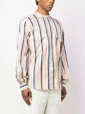 Bally Long-sleeve Striped Silk Shirt
