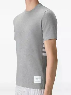 Thom Browne 4-bar Stripe Cotton T-shirt - Grey
