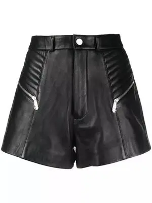 Philipp Plein Zipper-detail Leather Shorts