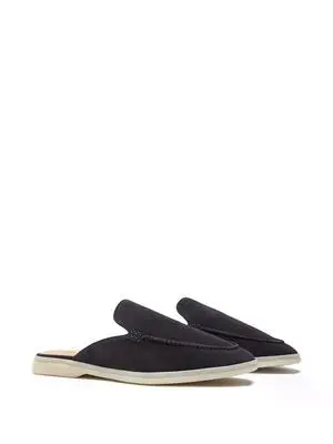SCAROSSO Suede Slip-on Moccasins - Blue