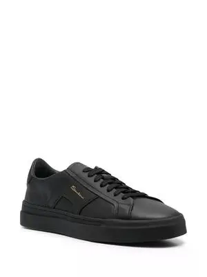 Santoni Leather Low-top Sneakers - Black