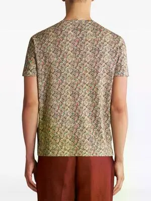 Etro Palm Tree-print Cotton T-shirt - Orange