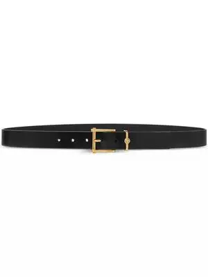 Versace Column Buckle Leather Belt - Black