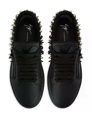 GIUSEPPE ZANOTTI Stud-embellished Double-zip Low-top Sneakers