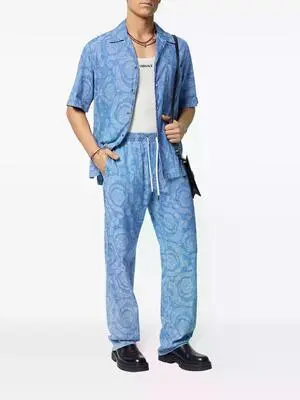 Versace Barocco Chambray Denim Trousers