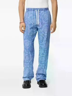 Versace Barocco Chambray Denim Trousers