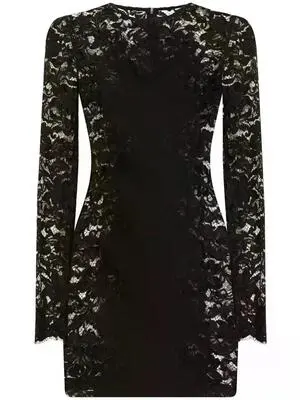 Dolce & Gabbana Semi-sheer Lace Minidress - Black