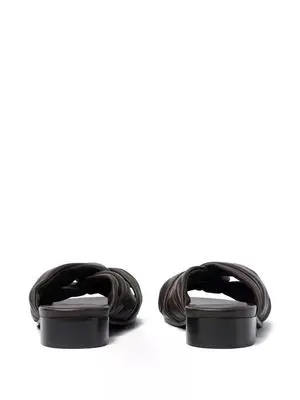 SCAROSSO Knotted-detail Slide Sandals - Brown