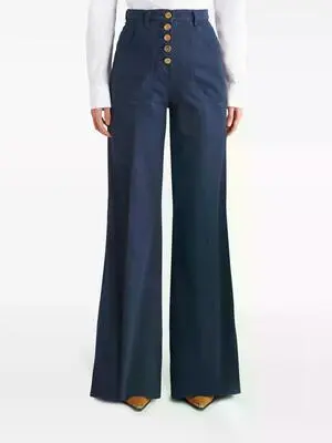 Etro Logo-embossed High-rise Flared Jeans