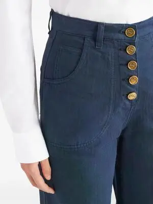 Etro Logo-embossed High-rise Flared Jeans