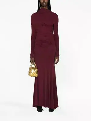 Tove Africa Gathered Maxi Dress - Red