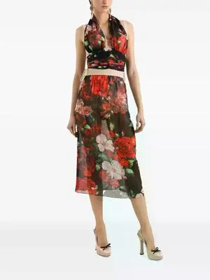 Dolce & Gabbana Floral-print Midi Skirt