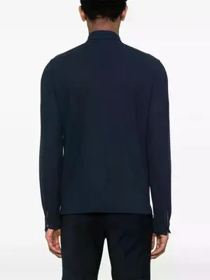 ZANONE Dyed Cotton Polo Shirt - Blue
