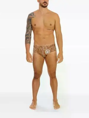 AMIR SLAMA Floral-print Swim Briefs