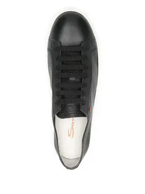 Santoni Leather Sneakers - Black