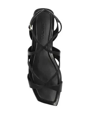 JIMMY CHOO Ayla Nappa Leather Flat Sandals