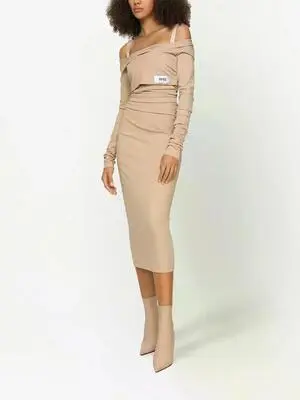 Dolce & Gabbana Number Patch Off-shoulder Dress