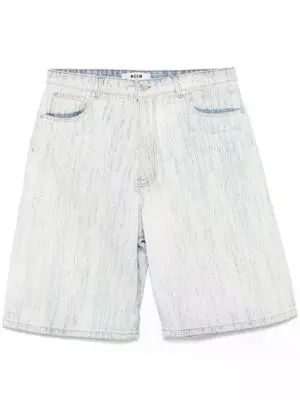 MSGM Light Wash Denim Bermuda Shorts