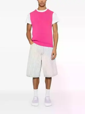 MSGM Light Wash Denim Bermuda Shorts