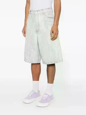 MSGM Light Wash Denim Bermuda Shorts