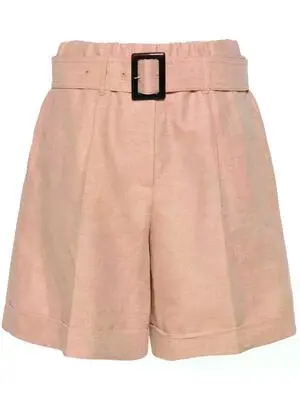 Lorena Antoniazzi Belted Pleated Thigh-length Shorts