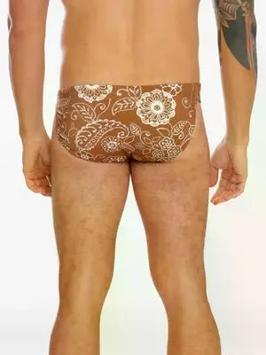 AMIR SLAMA Floral-print Swim Briefs