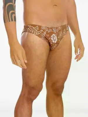 AMIR SLAMA Floral-print Swim Briefs