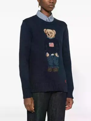 Polo Ralph Lauren Polo Bear Intarsia-knit Cotton-linen Sweater