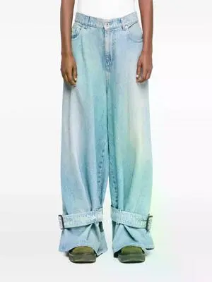 JW Anderson Buckled Wide-leg Jeans - Blue