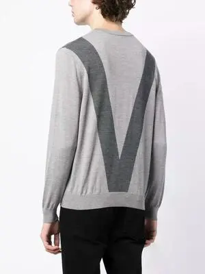PORTS V Intarsia-knit Logo Crew-neck Jumper