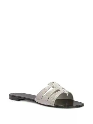 GIUSEPPE ZANOTTI Adheline Leather Slides - Grey