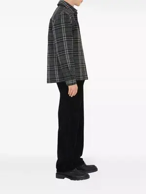 Burberry Checked Wool Shirt - Black