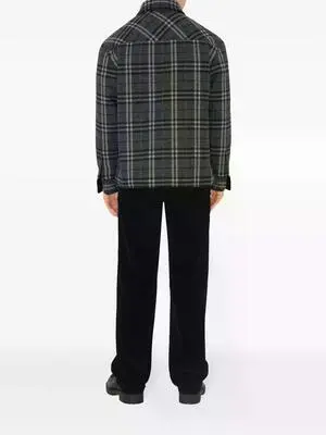 Burberry Checked Wool Shirt - Black