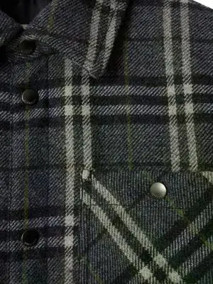 Burberry Checked Wool Shirt - Black