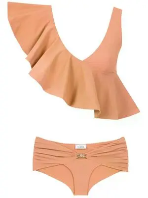 AMIR SLAMA Ruffled Bikini Set - Neutrals
