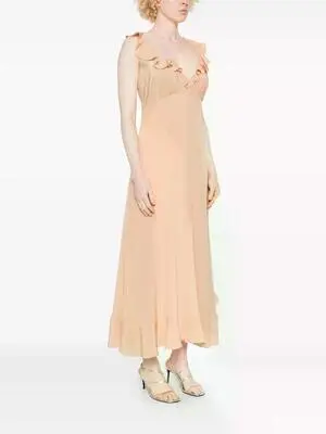 Chloé Crepe De Chine Maxi Dress - Neutrals