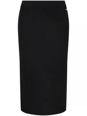 Armani Exchange Logo-jacquard Midi Skirt - Black