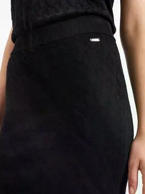 Armani Exchange Logo-jacquard Midi Skirt - Black