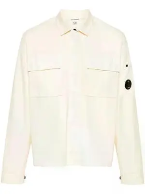 C.P. COMPANY Lens-detail Cotton Shirt - Neutrals
