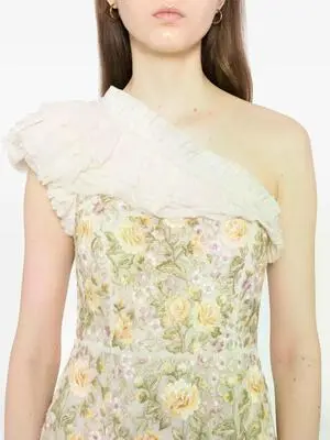 NEEDLE & THREAD Florine One-shoulder Mini Dress