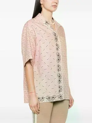 Palm Angels Mix-print Camp-collar Shirt