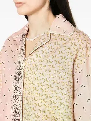 Palm Angels Mix-print Camp-collar Shirt