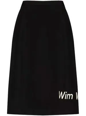 Yohji Yamamoto Text-print A-line Skirt