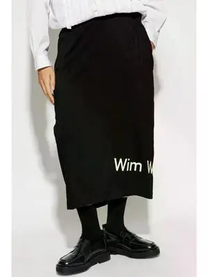 Yohji Yamamoto Text-print A-line Skirt