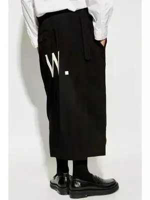Yohji Yamamoto Text-print A-line Skirt