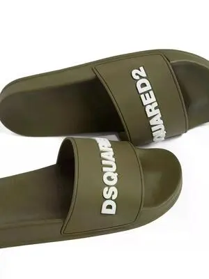 Dsquared2 Embossed-logo Slides - Green