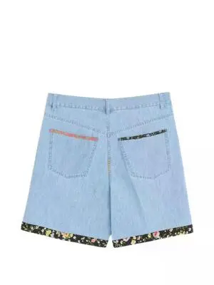 Valentino Garavani Floral Print Denim Bermuda Shorts