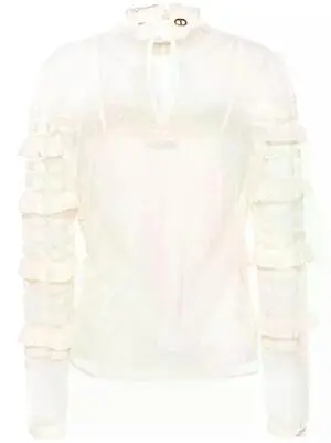 TWINSET Floral-lace Ruffled Blouse