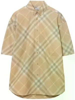 Burberry Checkered Short-sleeved Button-down Shirt