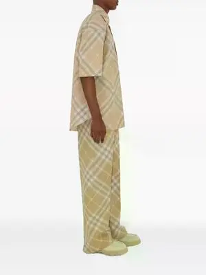 Burberry Checkered Short-sleeved Button-down Shirt